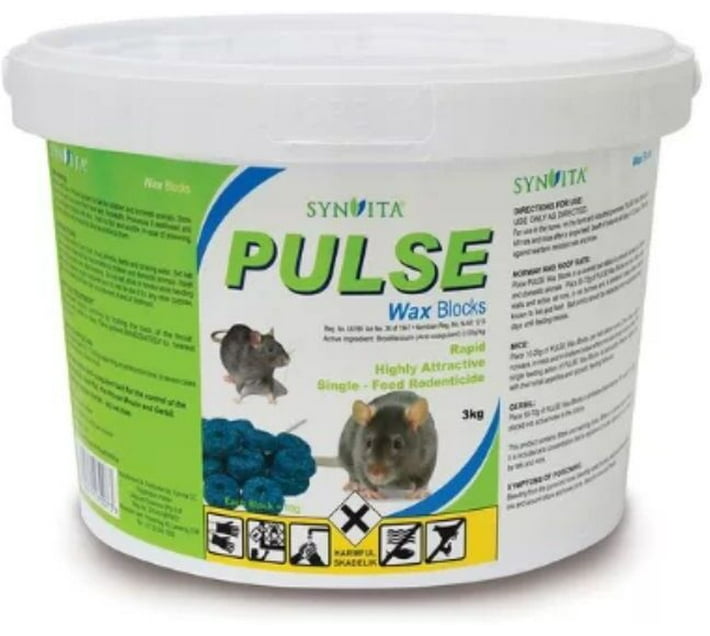 Synvita Pulse Wax Blocks 3kg (Rats And Mice Pesticide) Powder (3000 g ...