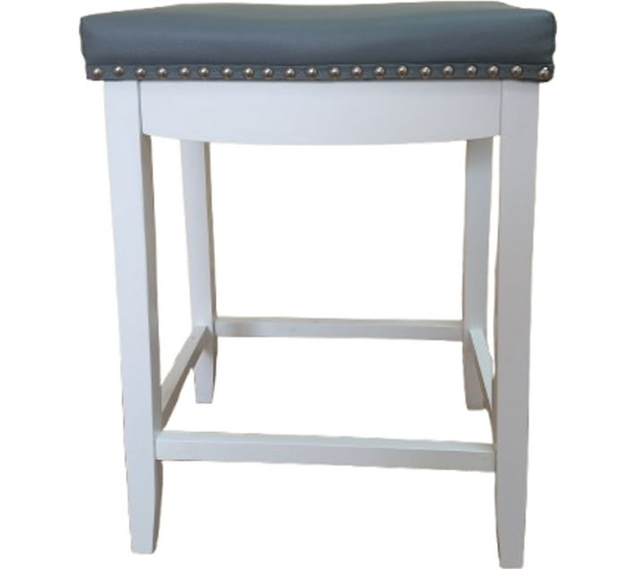 Jost Leatherette Bar Stool (Finish Colour - White, DIY(Do-It-Yourself ...