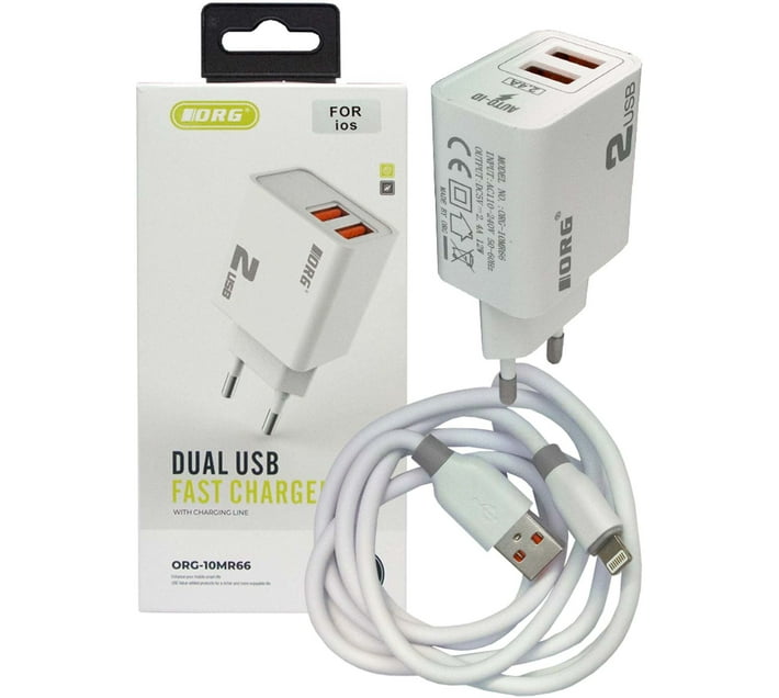 Org Multiport Mobile Charger with Detachable Cable (White) | Makro