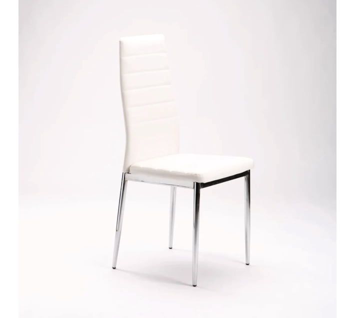 VIVIDITTO Leather Dining Chair (Set of 1, Finish Colour - WHITE) | Makro