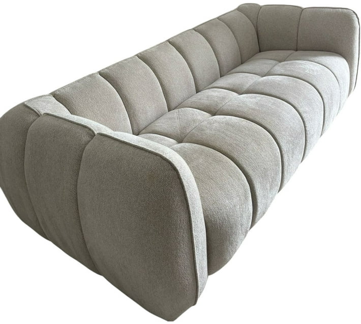 I&S 3 Seater Sofa Couch - Cream White Cotton 3 Seater Sofa (Finish ...