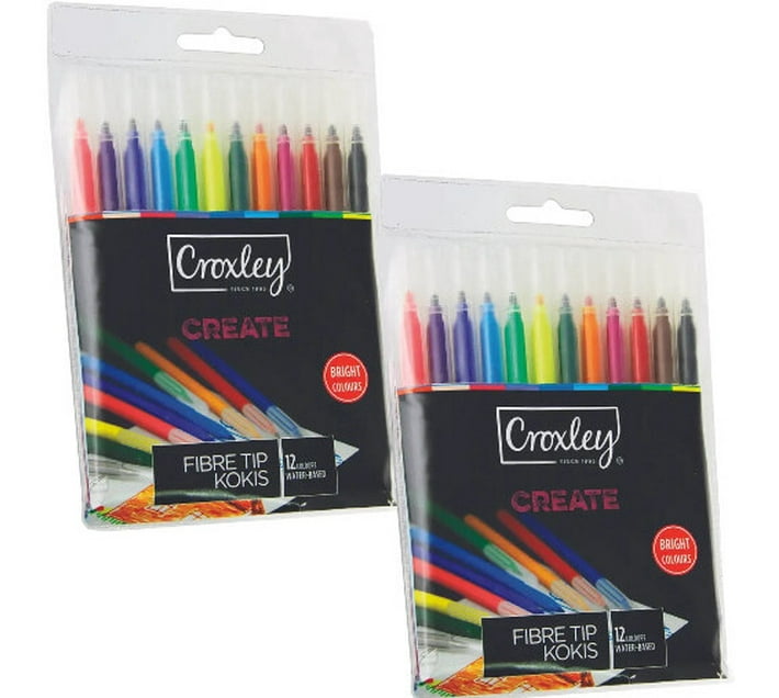 Buy Croxley Fibre Tip Markers-12 pieces (Multicolour) in Bulk | Makro ...
