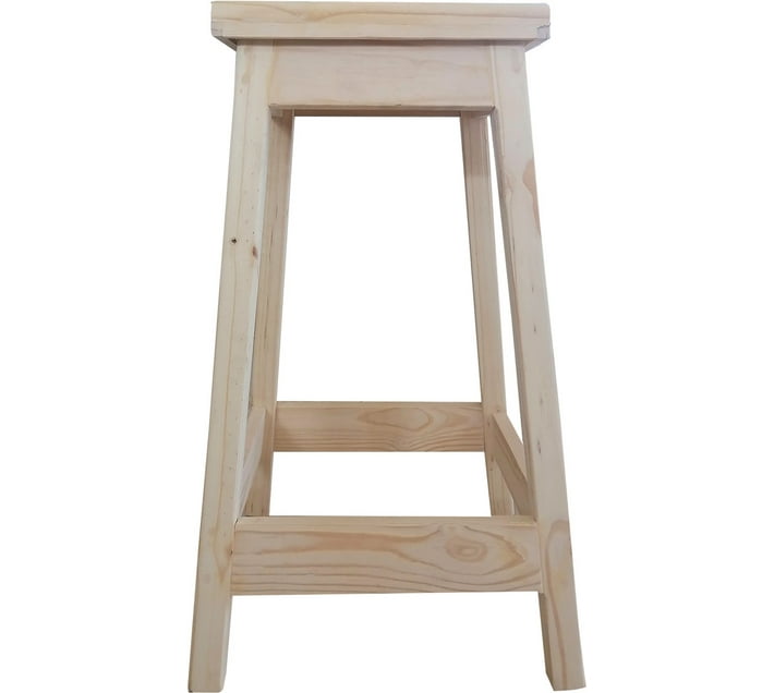 WOODLY Solid Wood Bar Stool (Finish Colour - Beige, Pre-assembled) | Makro