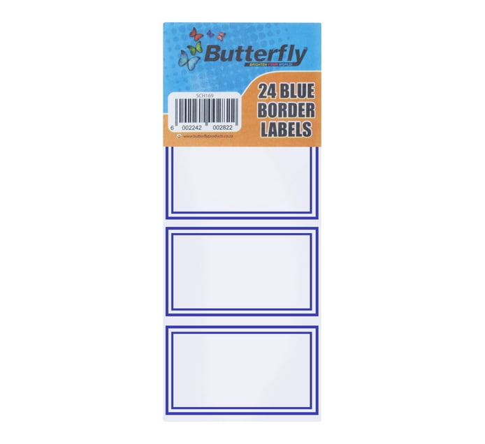 Buy Butterfly Self-adhesive Blue Border Labels 24-pack in Bulk | Makro ...
