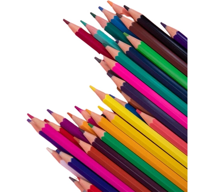 new elite 18713 Pointed Shaped Colour Pencil (Set of 18, Multicolor ...