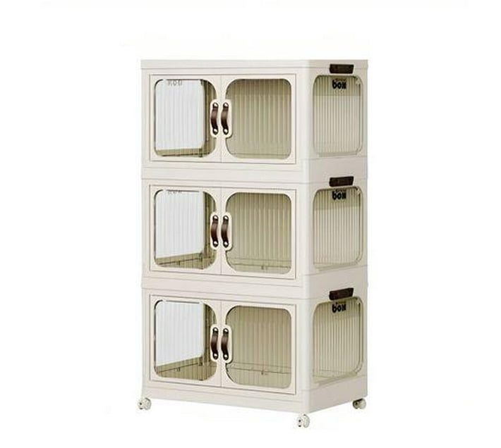 Someone’s in a Makro Foldable Storage Cabinet Rack-3 Layer With Wheels ...