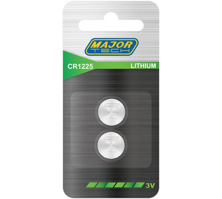 Major Tech CR1225-BP2 Button Cells Battery (Pack of 2) | Makro