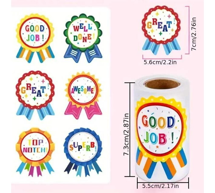 Miss Bliss Imports 7.5 cm Badge School Reward/ Recognition Stickers ...