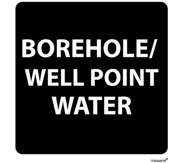 oma Tower Borehole Sign 150 x 150mm SIGNB/W (White) | Makro