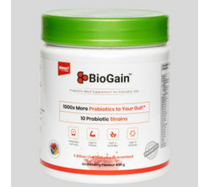 BioGain -Probiotics Meal strawbery Antiseptic Powder (400 g) | Makro