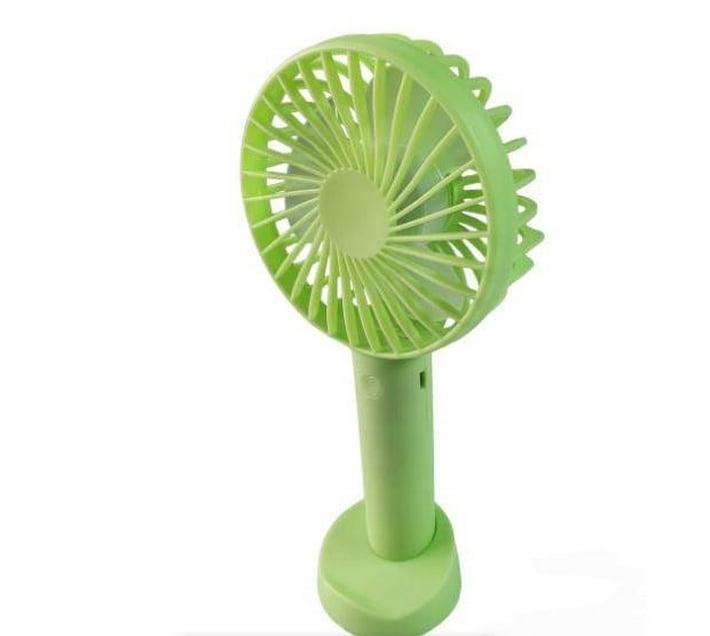 Mini Rechargeable Handheld Fan with Stand - Green | Makro