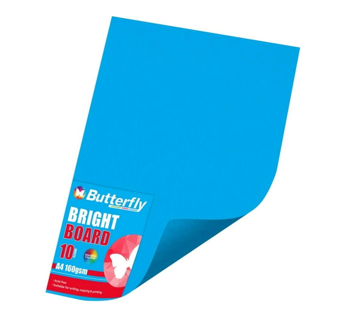 Buy Butterfly Bright Blue A4 Board Pad 10 Sheets A4 in Bulk | Makro ...