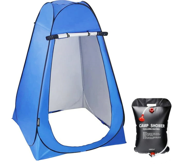 Mix Box Pop Up Camping Shower Tent & 20L Solar Shower Bag Set Tent ...