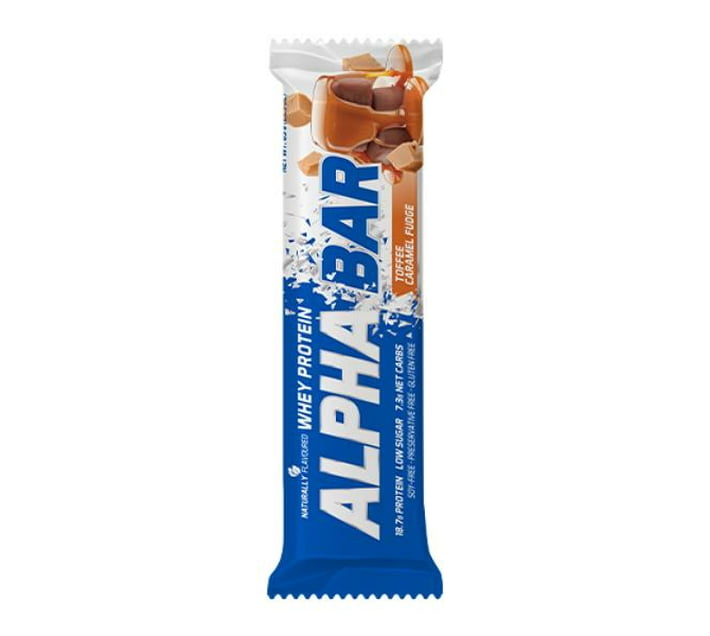 Alpha Sports Nutrition Whey Protein Alpha Bar - Toffee Caramel Fudge 12x65g | Makro