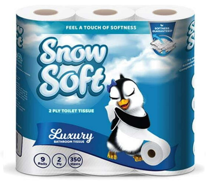 SnowSoft 2 Ply Toilet Paper Roll (Pack of 1 x 9 Rolls) | Makro