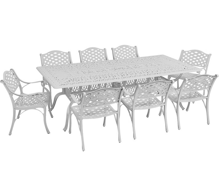 Anray Metal Table & Chair Set (Finish Colour - White, Knock Down) | Makro