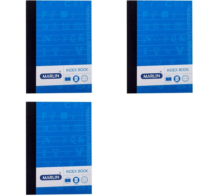 Marlin 144 Pages Memo Books Indexed A6 Memo Book A-Z (Blue) | Makro