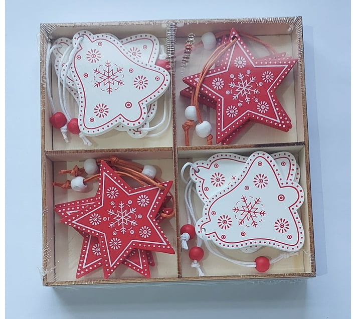Romanna Wooden Star Hanging Ornaments Christmas tree Decoration for ...