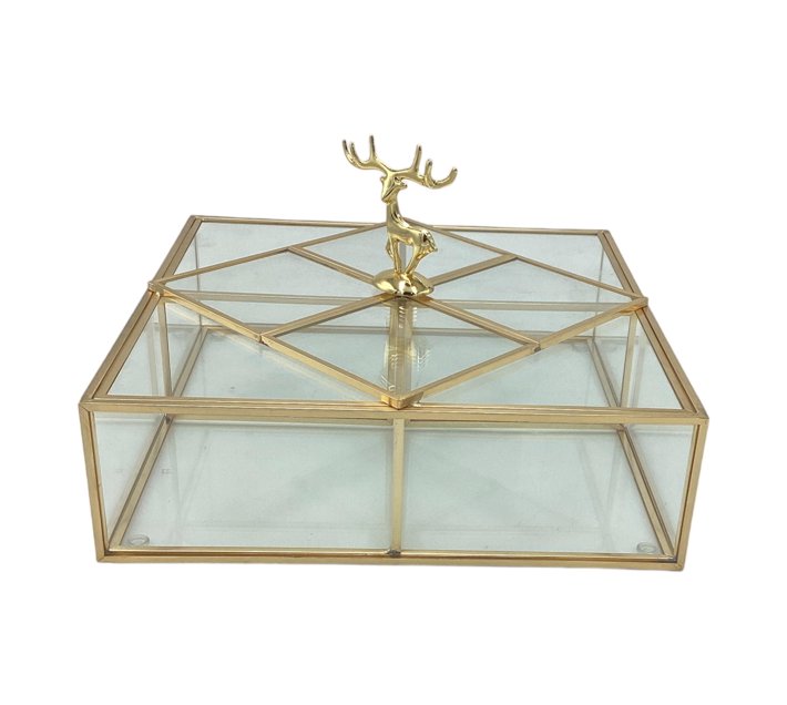 Someone’s in a Makro Storage Box 22x22x6cm Gold Frame With Glass & Lid Mood