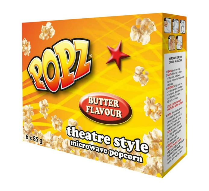 Popz Microwave Popcorn Extra Butter (1 x 6's) | Makro