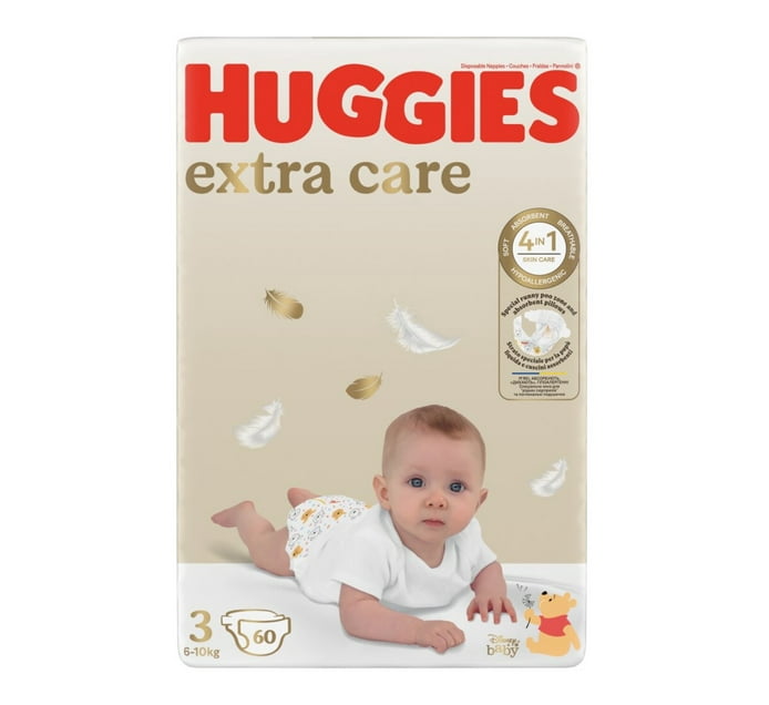 Buy Huggies Extra Care Baby Diapers Size 3 6-10kg 60 Pack in Bulk ...