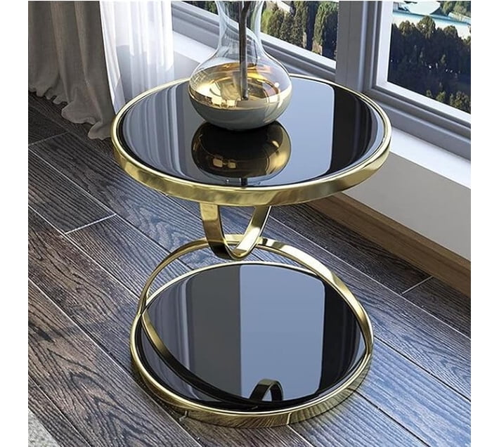 UNIQUNE FURNITUER Round Side Table, Metal Sofa Side Tables, Small ...