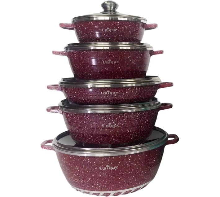 Unique 10 Piece Non-Stick Coated Aluminium Cookware Set (5 - Piece) | Makro