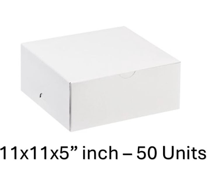 Box Mania Cake Box Craft Paper Packaging Box (Pack of 50 White, Brown ...