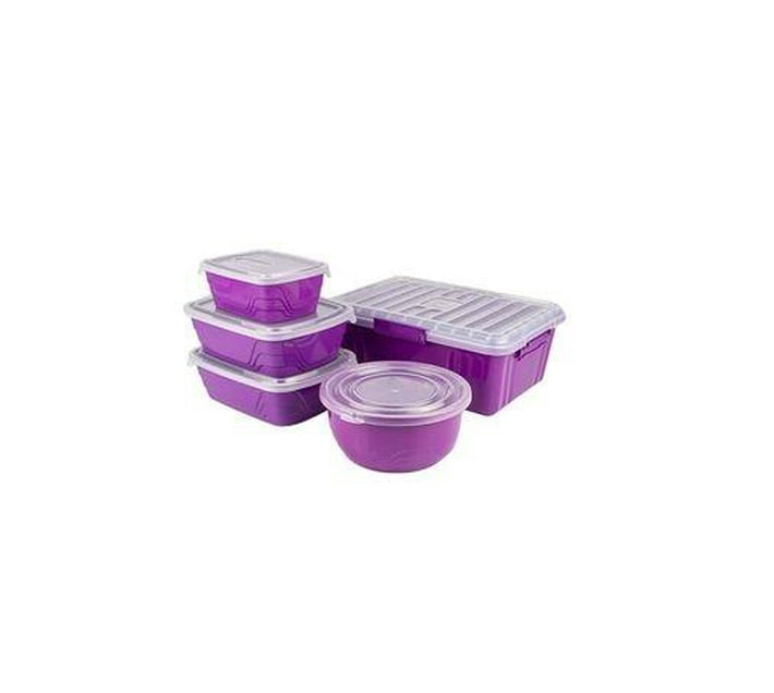 Someone’s in a Makro Smte-5 Pieces Lunch Box Set - HB - Purple Mood