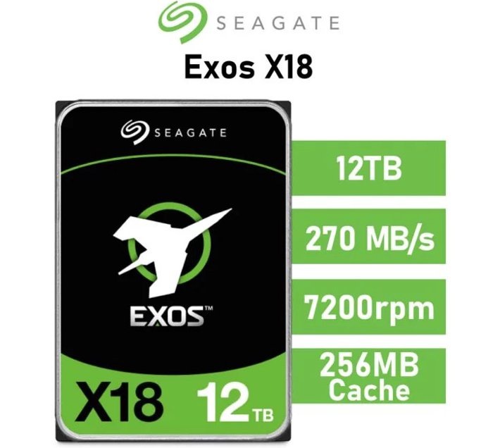 Seagate 12 TB HDD (Exos X18 12TB) (Interface: SATA, Form Factor: 3.5 ...