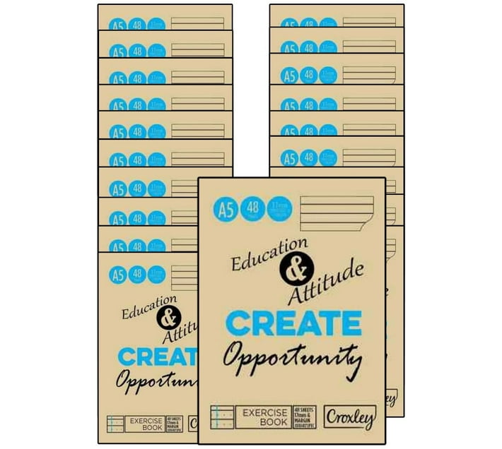 croxley Soft Cover Exercise Book 48 page 17mm A5 Notebook Ruled (Brown ...