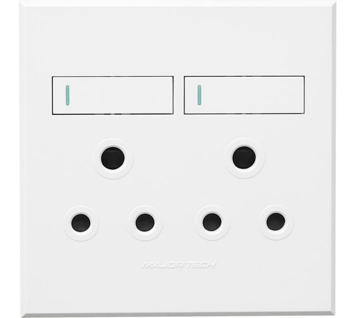 Major Tech Double RSA Socket White-3VW22 16 A D Socket (Pack of 1) | Makro
