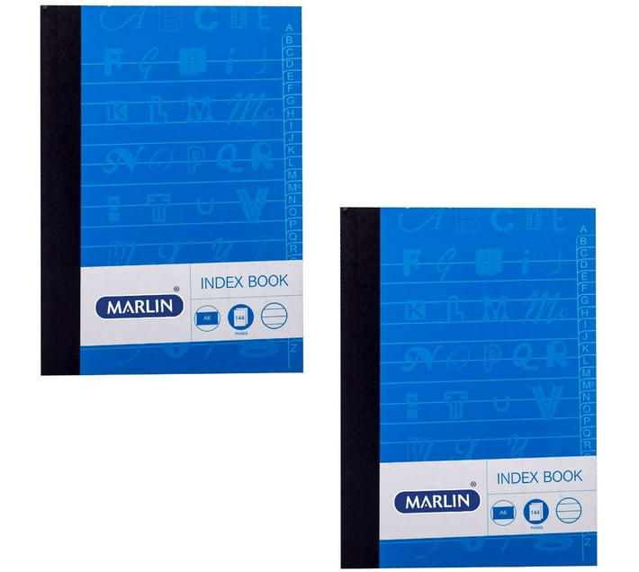 Marlin 144 Pages Memo Books Indexed A6 Memo Book A-Z (Blue black white ...