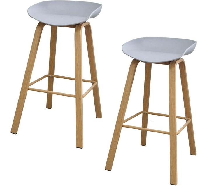 Infinity Homeware Fabric Bar Stool (Finish Colour - Grey, Pre-assembled ...