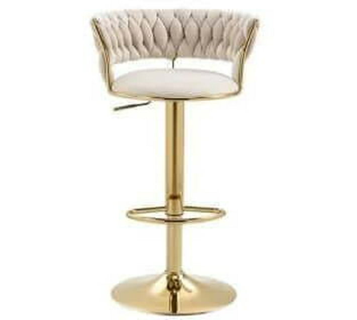 SHAH's Leather Bar Chair (Finish Colour - White, Knock Down) | Makro