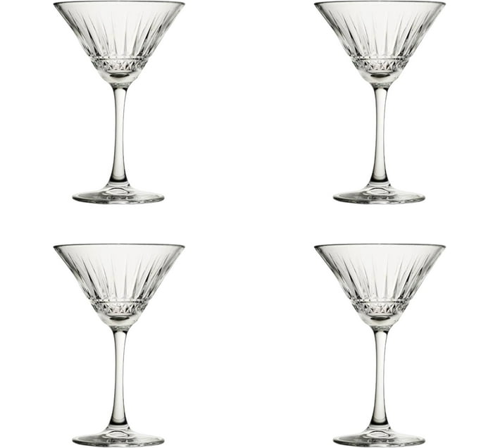 Crockery Centre (Pack of 4) 440328 Cocktail Glass Set (220 ml, Glass ...