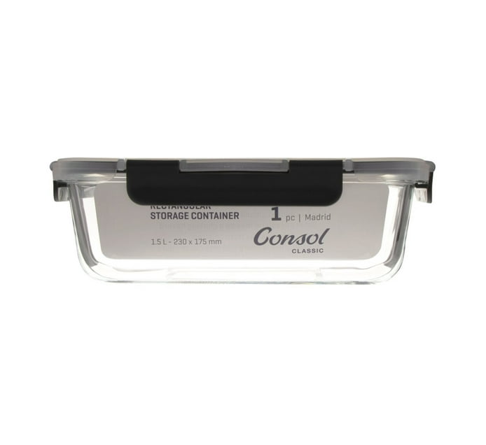 Consol 1.5lt Madrid Rect. Storage Container With Vented Lid | Makro Consol 1.5lt Madrid Rect. Storage Container With Vented Lid | Makro