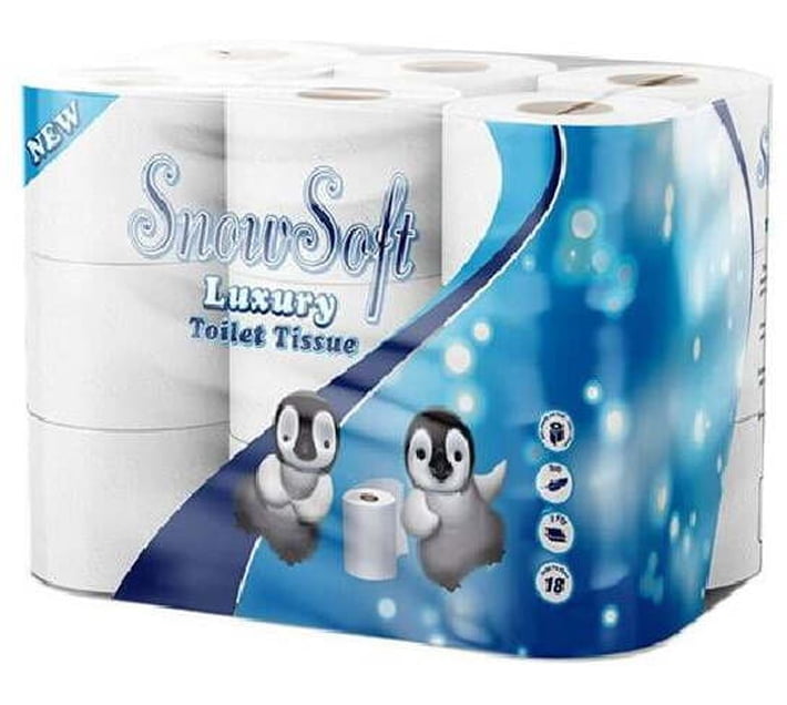 SnowSoft 2 Ply Toilet Paper Roll (Pack of 1 x 18 Rolls) | Makro