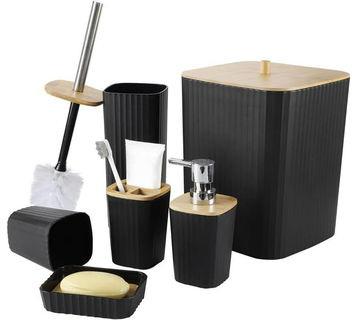Buy Just Simplified 6 Pieces Complete Bathroom Accessories Set Home ...