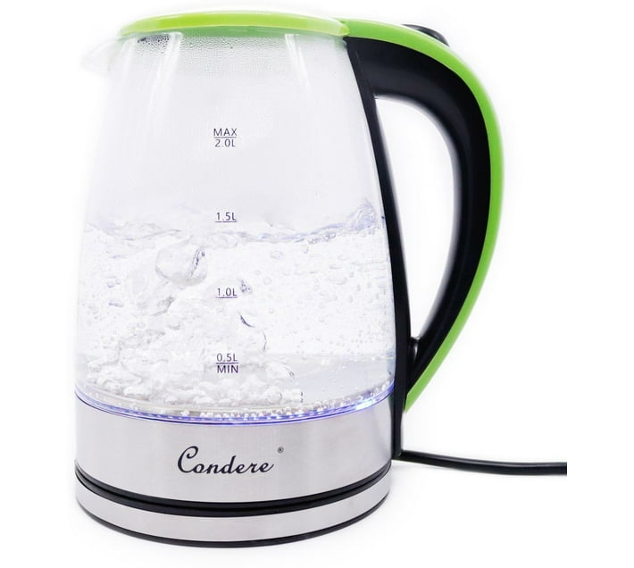 condere 2.0L Glass Kettle with Fast Heating, Auto Shut-Off& Boil Dry ...