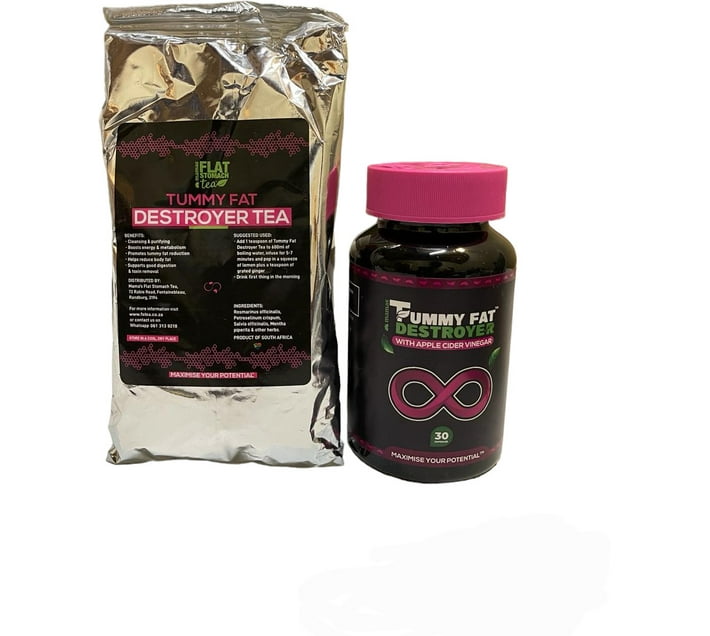 Flat Stomach Tea Tummy Fat Destroyer 30-Capsules & Tummy Destroyer Tea ...