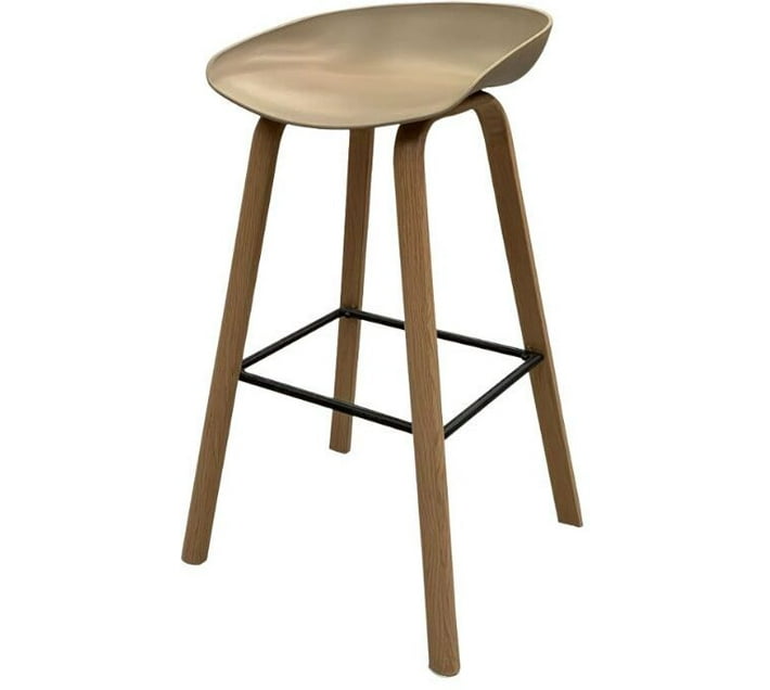 Buy SMTE 91807547 Plastic Bar Stool (Finish Colour - Beige, DIY(Do-It ...