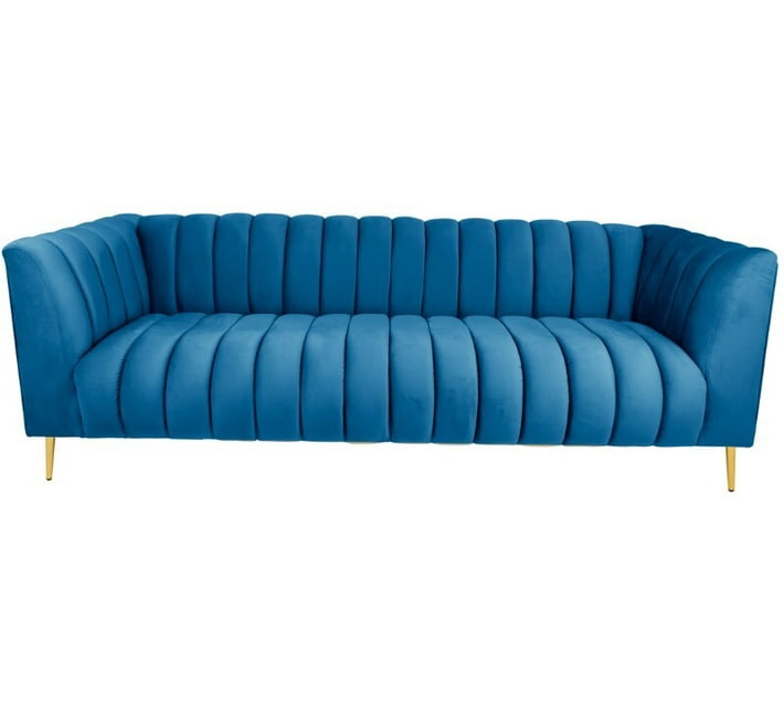 AK Zoey 3 Seater Stripe Couch NA 3 Seater Sofa (Finish Colour - blue ...