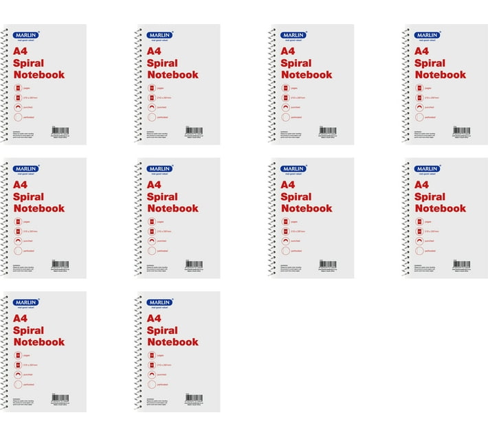 Marlin Side Spiral Note Book 100 Pages Punched & Perforated A4 Note ...