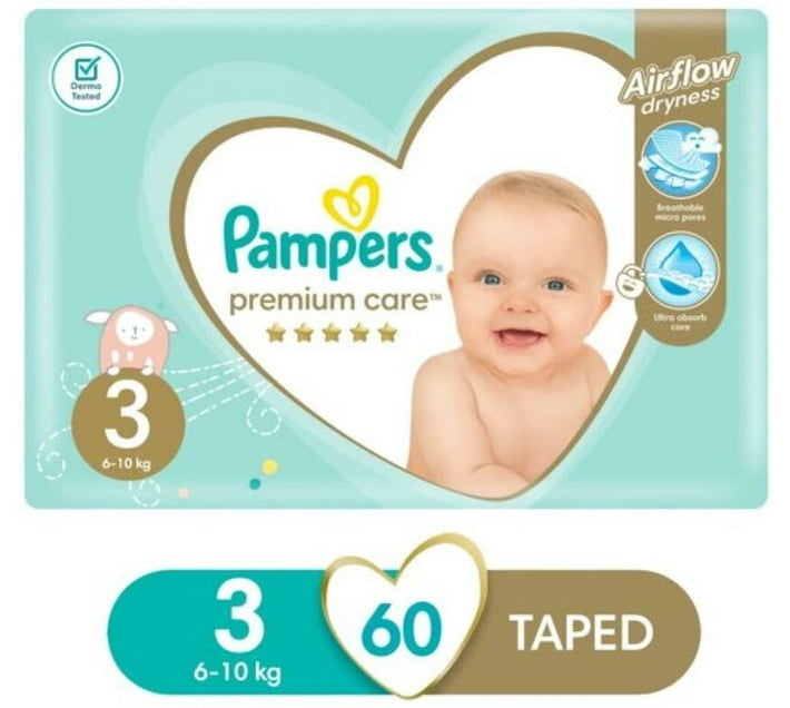 Buy Pampers Disposable Nappy Taped Tape Diapers - 3 (60 Pieces) in Bulk ...