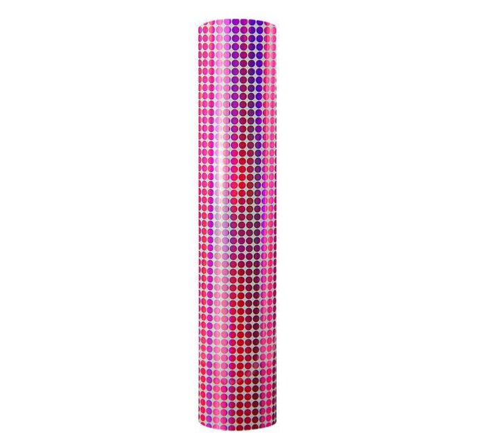 Holographic Mosaic self adhesive craft vinyl -Rose Red Dot | Makro