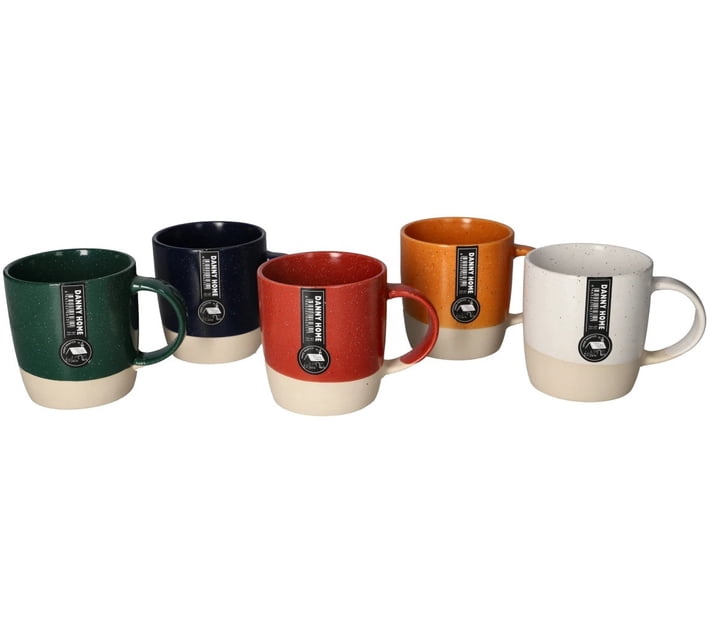 DANNY HOME T01-67 Two-Tone Coffee 5pcs 12cm Ceramic Coffee Mug (350 ml ...