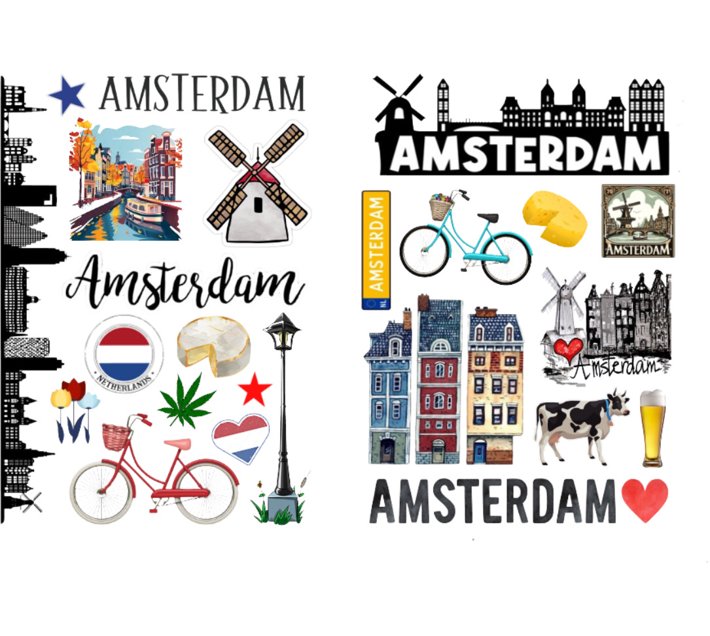 Sticky Stuff 15 cm Amsterdam Stickers Set Self Adhesive Sticker (Pack ...