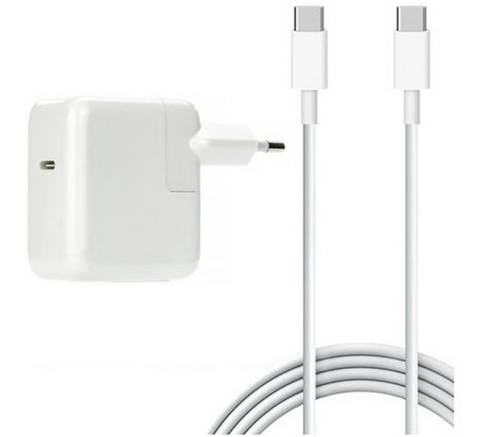 DW 61W Type-C - Oem Power Adapter For MacBook - Two Pin Plug (White ...