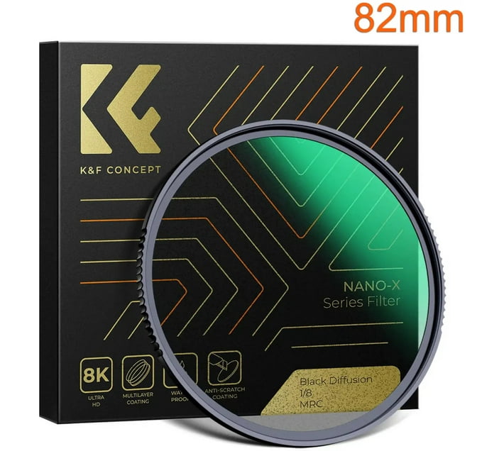 K&F Concept 82mm Black Mist Diffusion Effect Filter 1/8 Nano-X Series ...